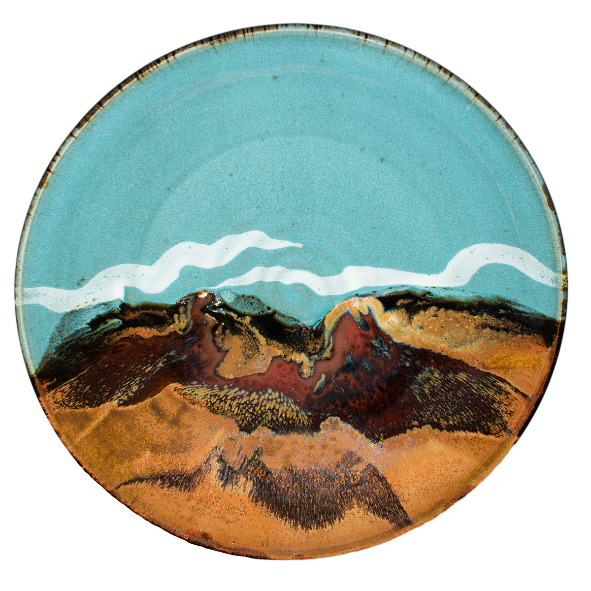 Turquoise-Brown | Handmade Pottery Bowl | Prairie Fire Pottery